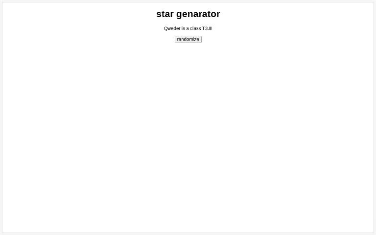 star genarator ― Perchance Generator