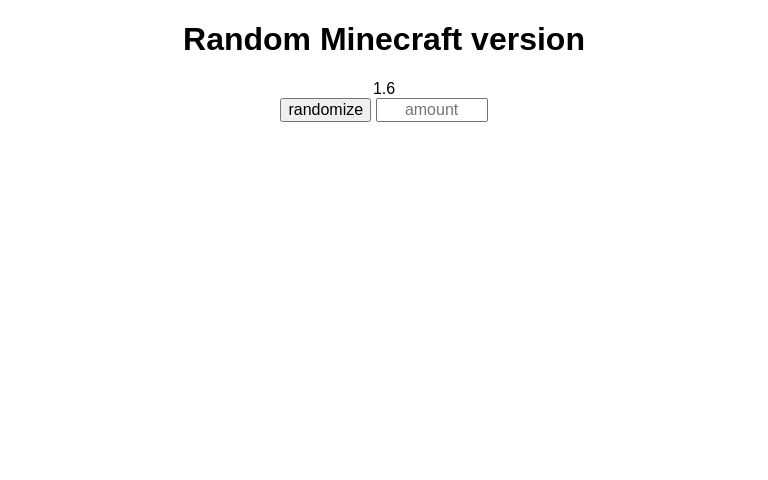 Random Minecraft version ― Perchance Generator