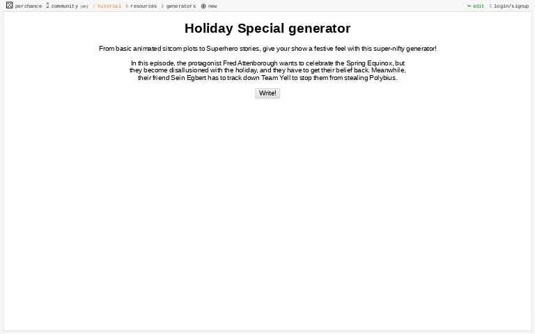Holiday Special generator