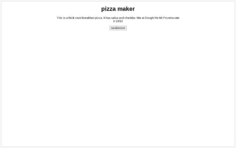 pizza maker ― Perchance Generator