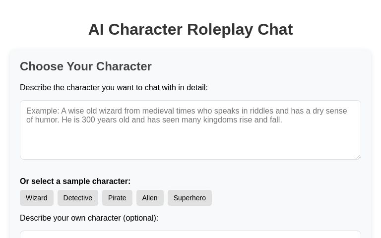 AI Character Roleplay Chat