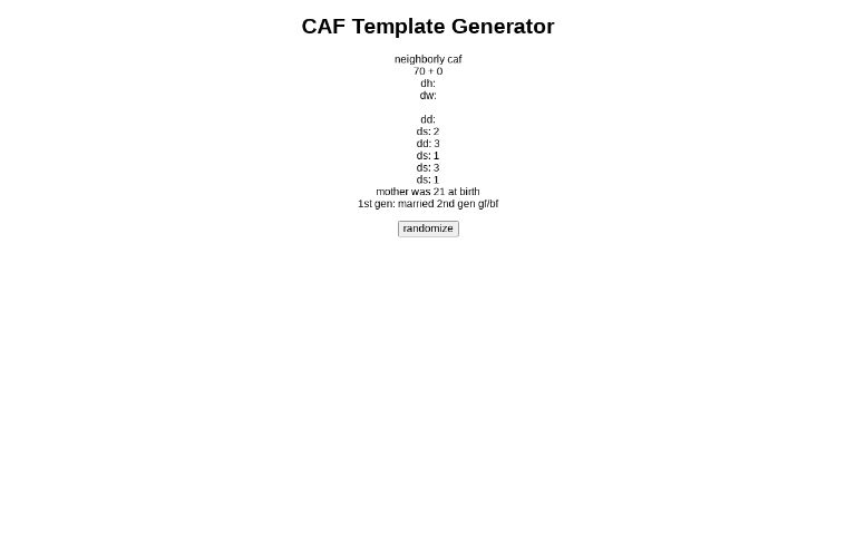 CAF Template Generator