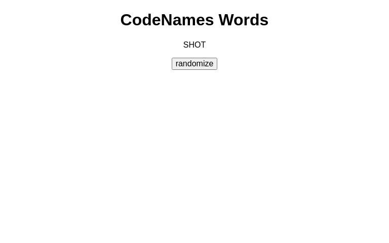 CodeNames Words ― Perchance Generator