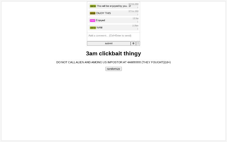 3am clickbait thingy ― Perchance Generator