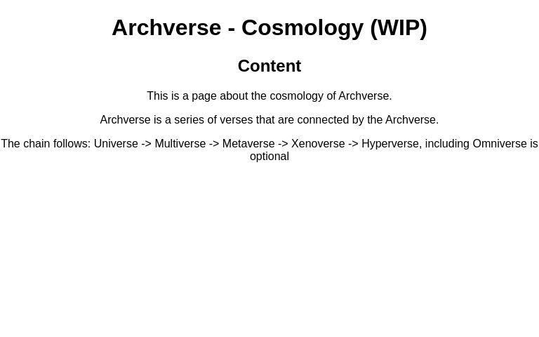 Archverse - Cosmology (WIP) ― Perchance Generator