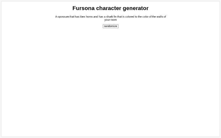 Fursona character generator