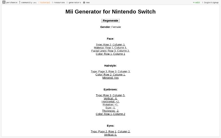 Mii Generator for Nintendo Switch