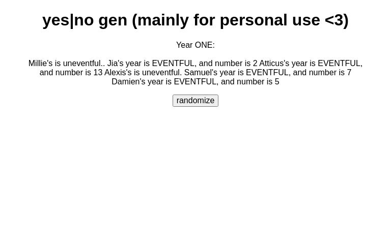 yes|no gen (mainly for personal use