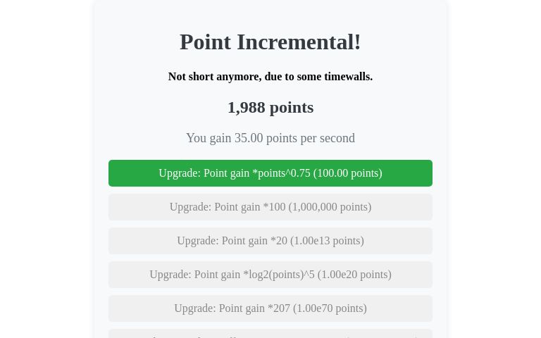 Point Incremental! ― Perchance Generator