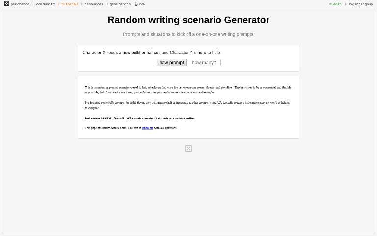 Random writing scenario Generator