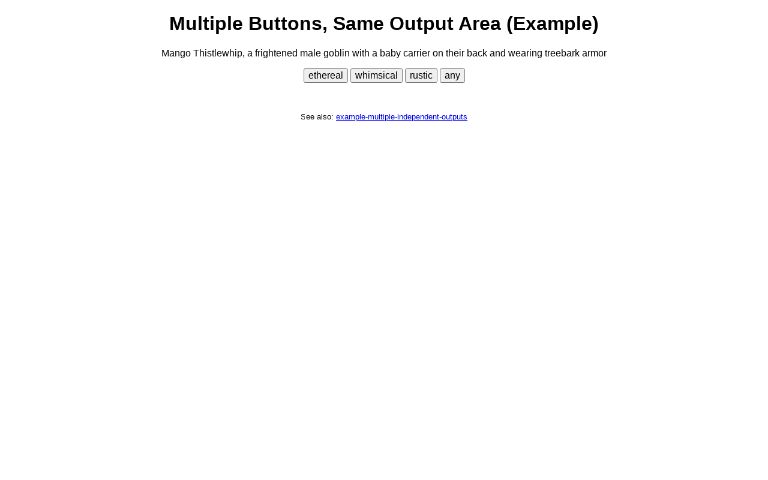 Multiple Buttons, Same Output Area (Example) ― Perchance Generator