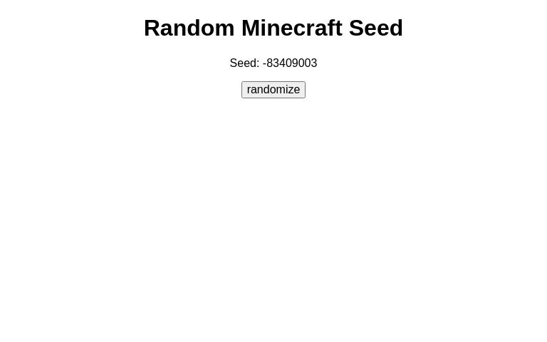Random Minecraft Seed ― Perchance Generator