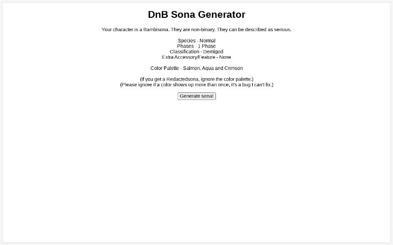 DnB Sona Generator