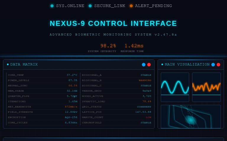 NEXUS-9 CONTROL INTERFACE ― Perchance Generator