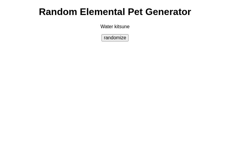 Random Elemental Pet Generator
