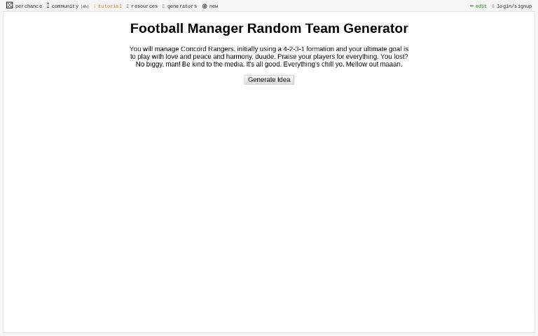 Football Manager Random Team Generator