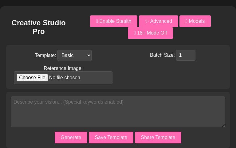 Creative Studio Pro ― Perchance Generator