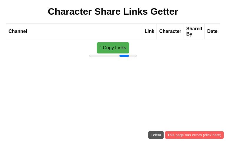 Character Share Links Getter ― Perchance Generator