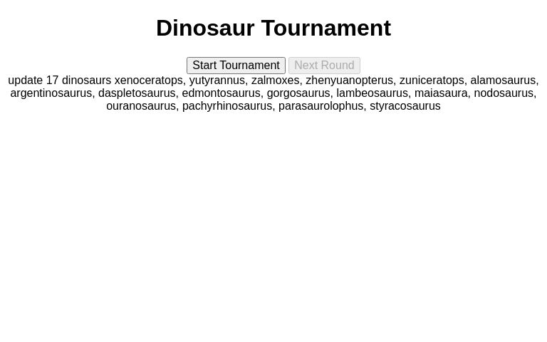 Dinosaur Tournament ― Perchance Generator