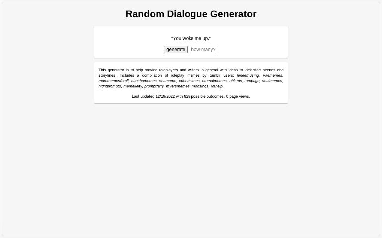 Random Dialogue Generator