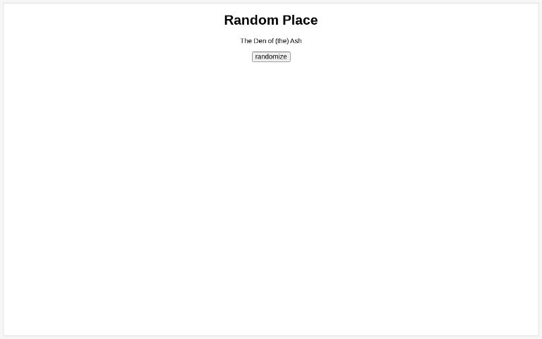 Random Place ― Perchance Generator
