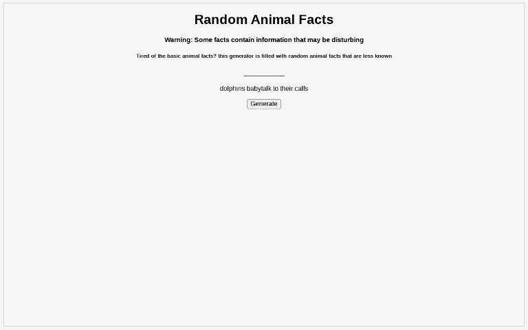 Random Animal Facts ― Perchance Generator