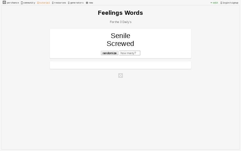Feelings Words ― Perchance Generator