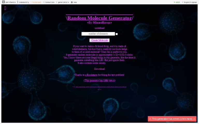 Random Molecule Generator