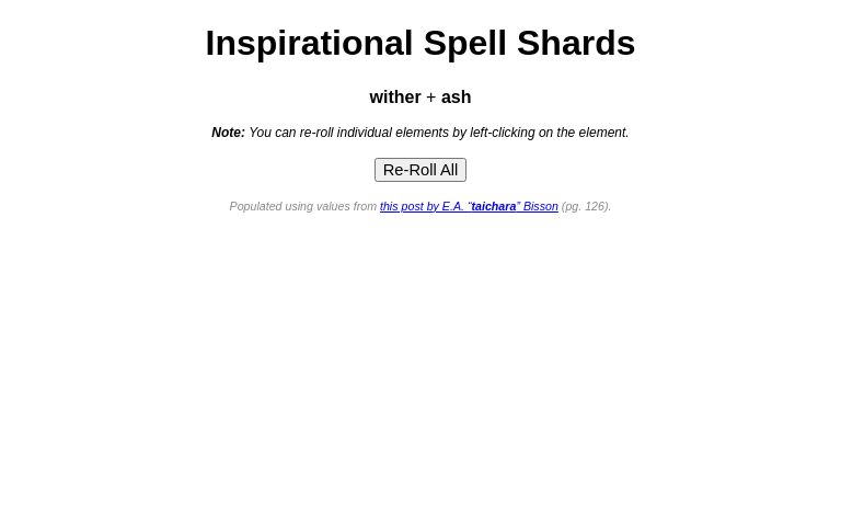 Inspirational Spell Shards ― Perchance Generator