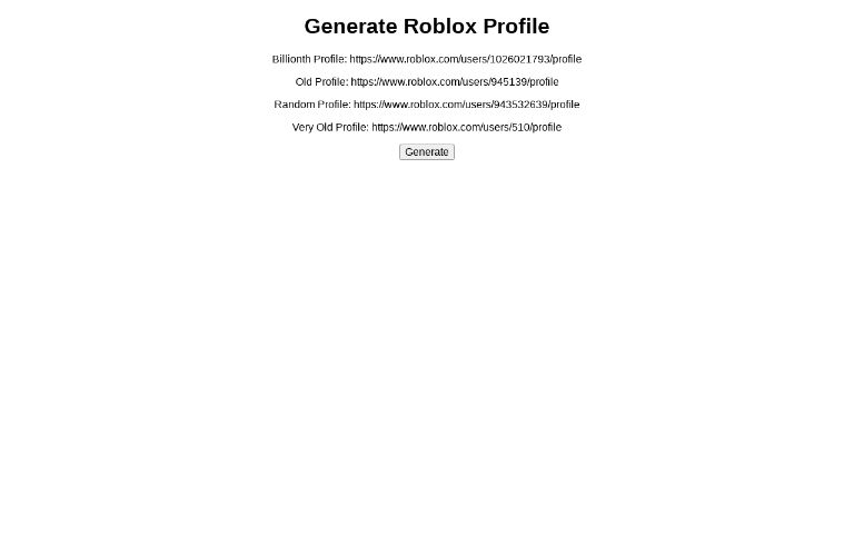 Generate Roblox Profile