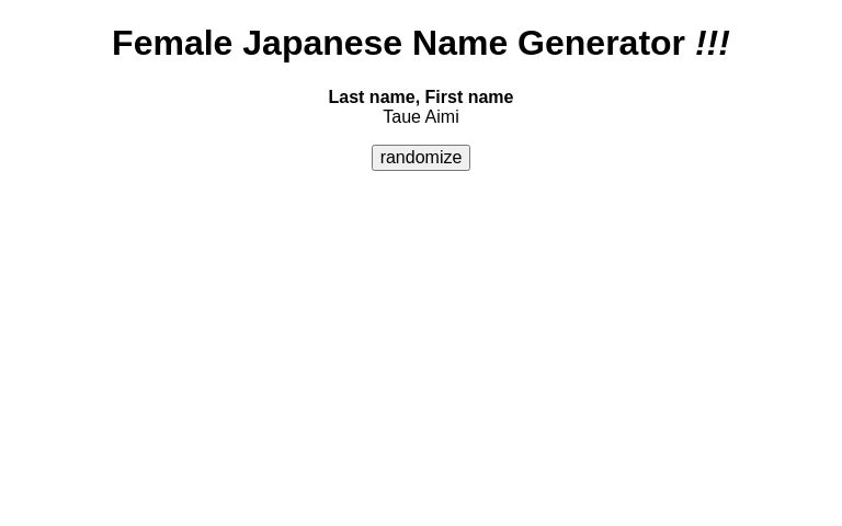 Female Japanese Name Generator