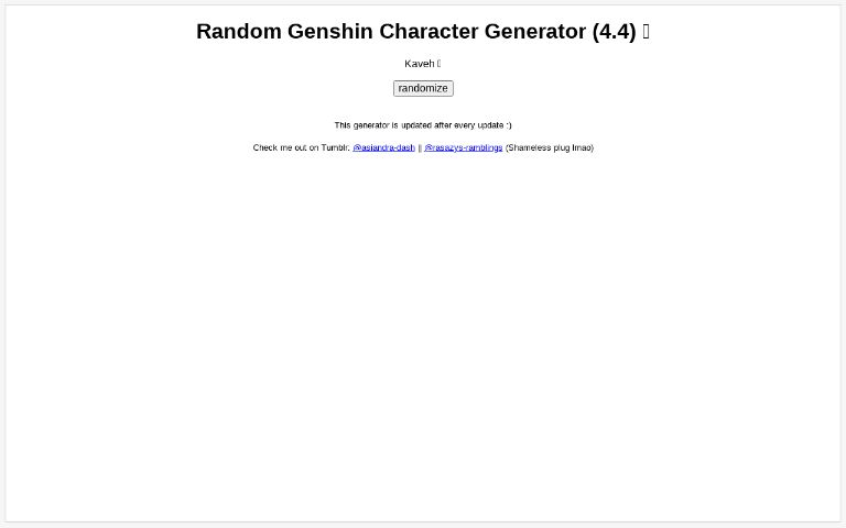 Random Genshin Character Generator (4.4)