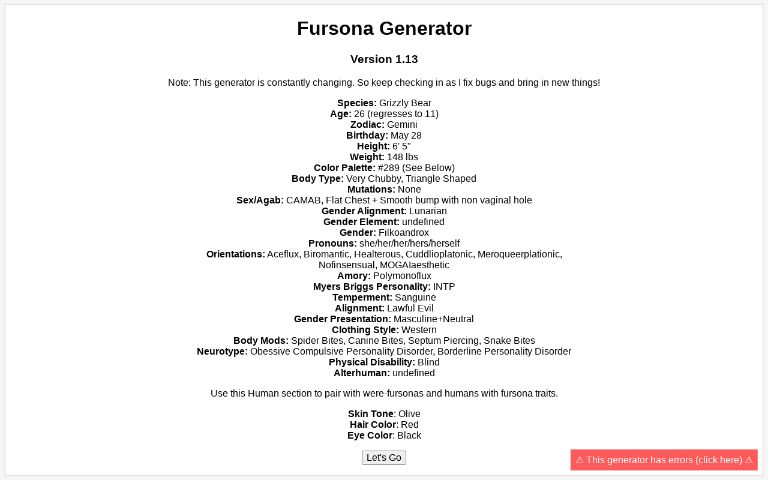 Fursona Generator