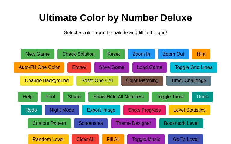Ultimate Color by Number Deluxe ― Perchance Generator