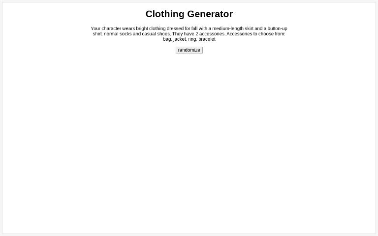 Clothing Generator