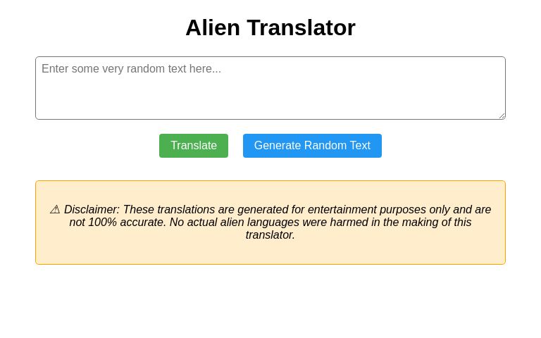 Alien Translator ― Perchance Generator
