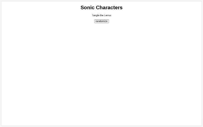 Sonic Characters ― Perchance Generator
