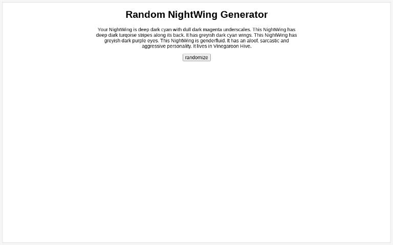 Random NightWing Generator