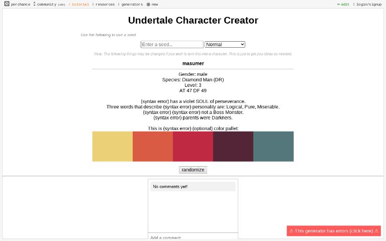 Undertale Character Creator ― Perchance Generator