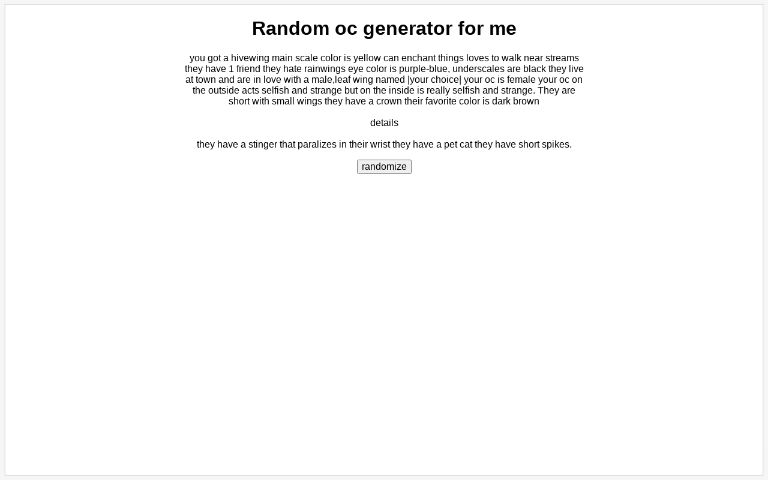 Random oc generator for me