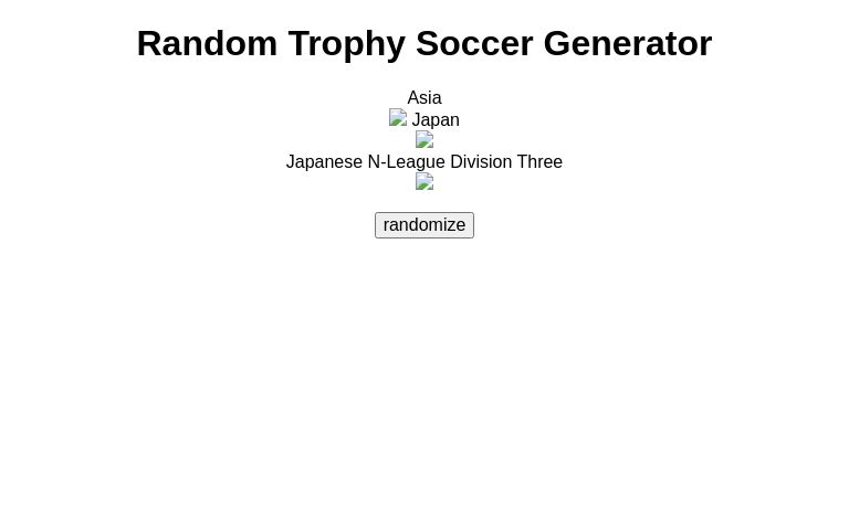 Random Trophy Soccer Generator