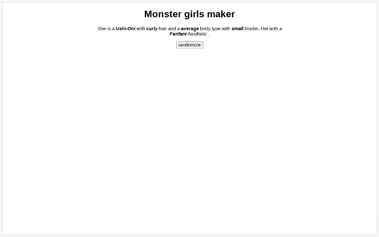 Monster girls maker ― Perchance Generator