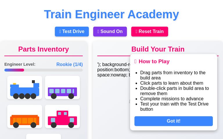 Train Engineer Academy ― Perchance Generator