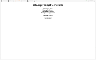 Whump Prompt Generator