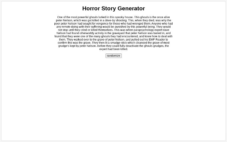 Horror Story Generator