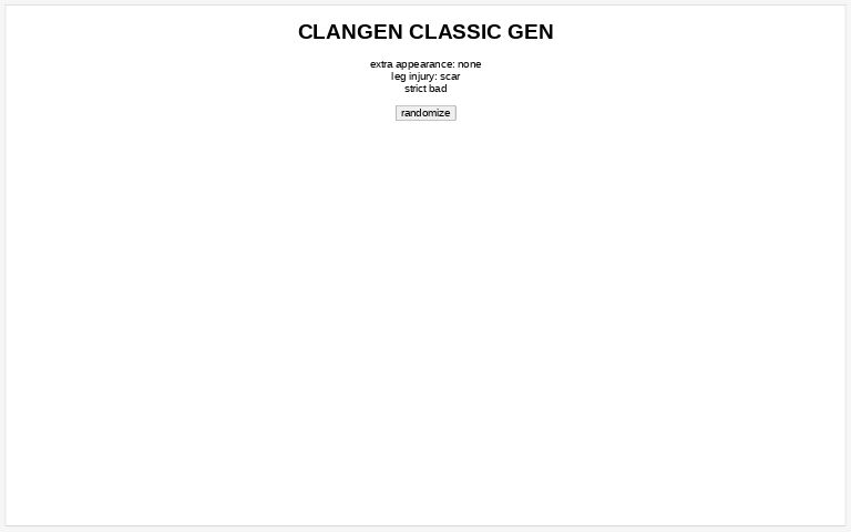 CLANGEN CLASSIC GEN ― Perchance Generator