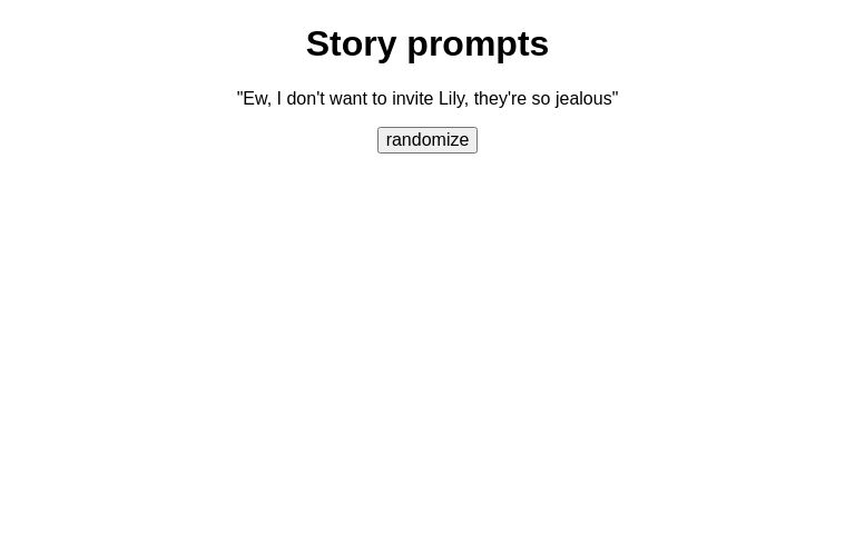 Story prompts ― Perchance Generator