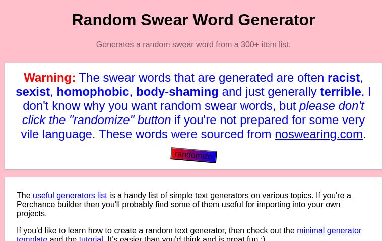 Random Swear Word Generator