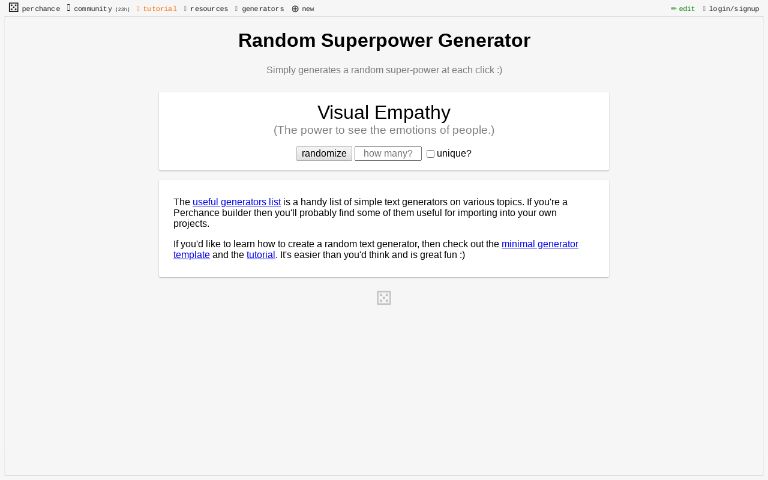 Random Superpower Generator