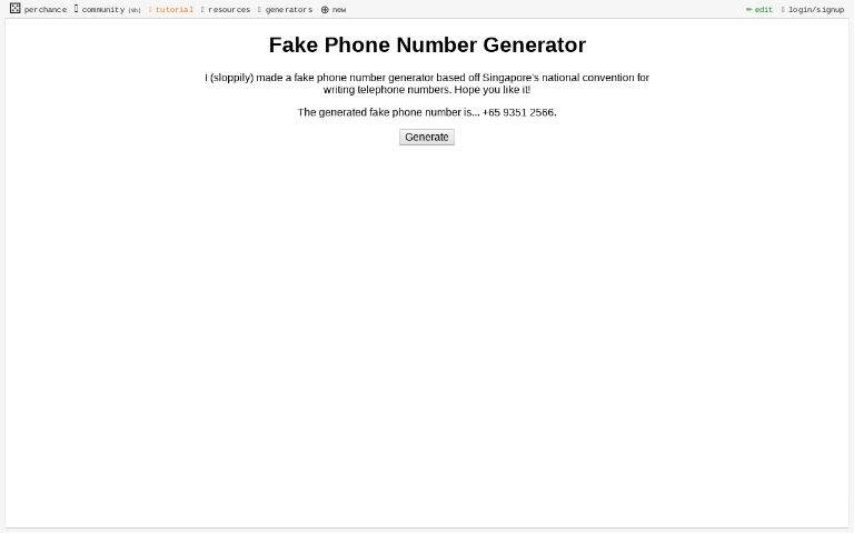 Fake Phone Number Generator